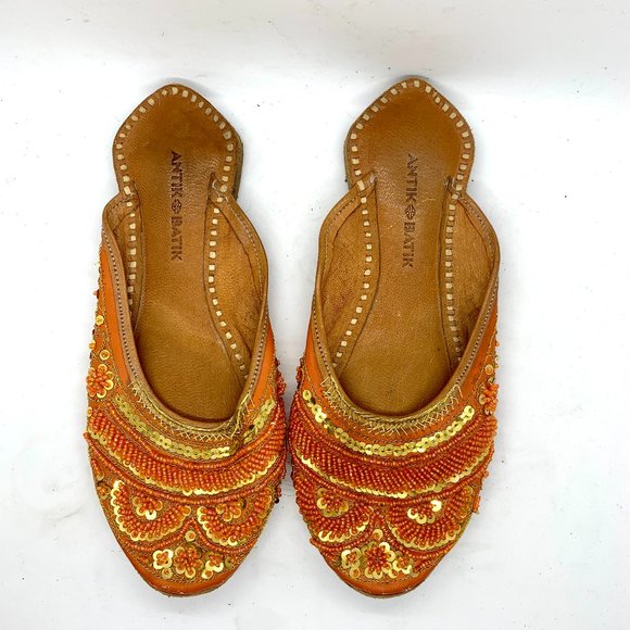 Antik Batik | Shoes | Antik Batik Orange Sequin Shoes 38 | Poshmark